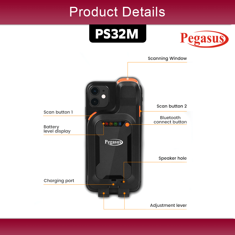 Pegasus PS32M 2D Portable Mobile Back Clip- Shop Online in